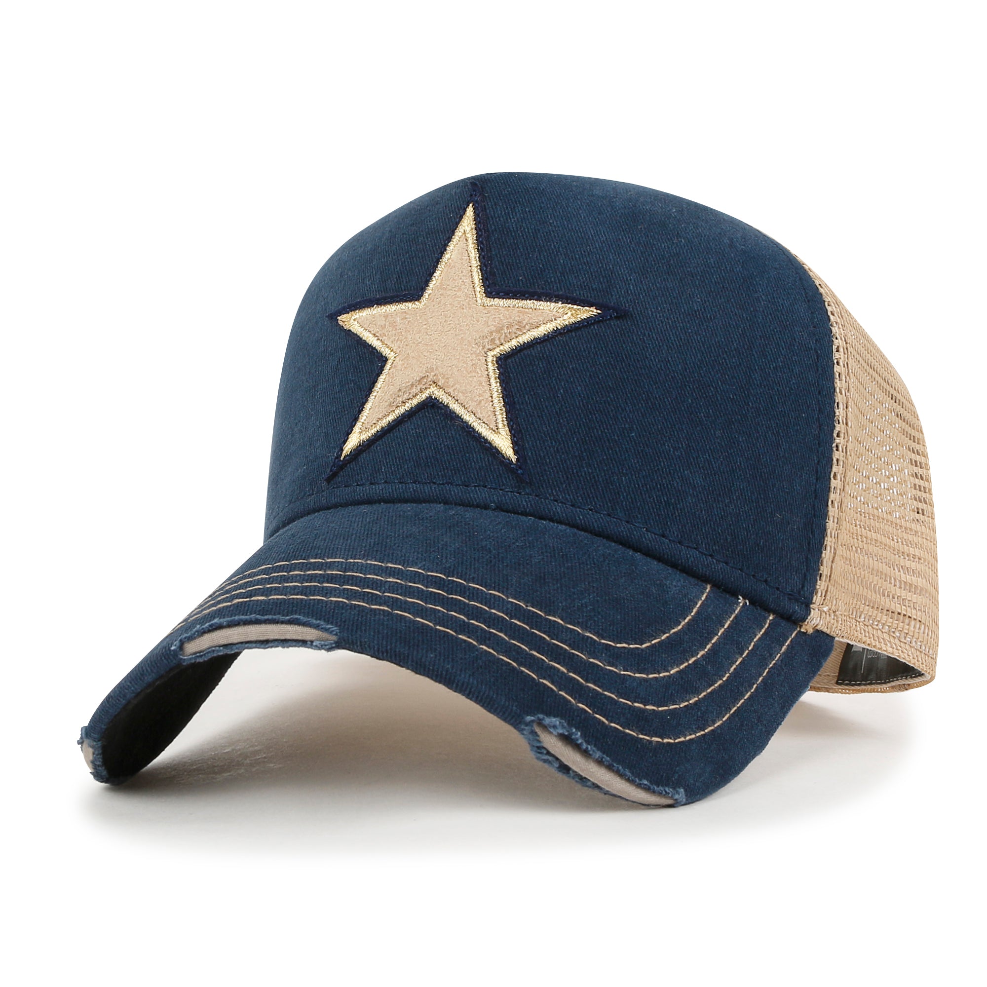 ililily PREMIUM Faux Leather Star Patch Baseball Cap Cotton Vintage Tr